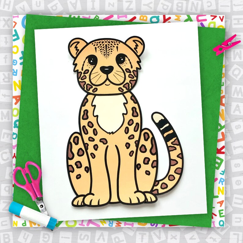 Cheetah Kids Printable Craft Template, Zoo Animals Craft, Paper Crafts ...