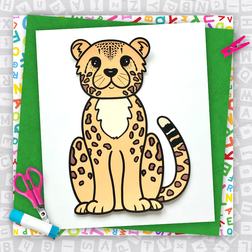 Cheetah Kids Printable Craft Template, Zoo Animals Craft, Paper Crafts ...