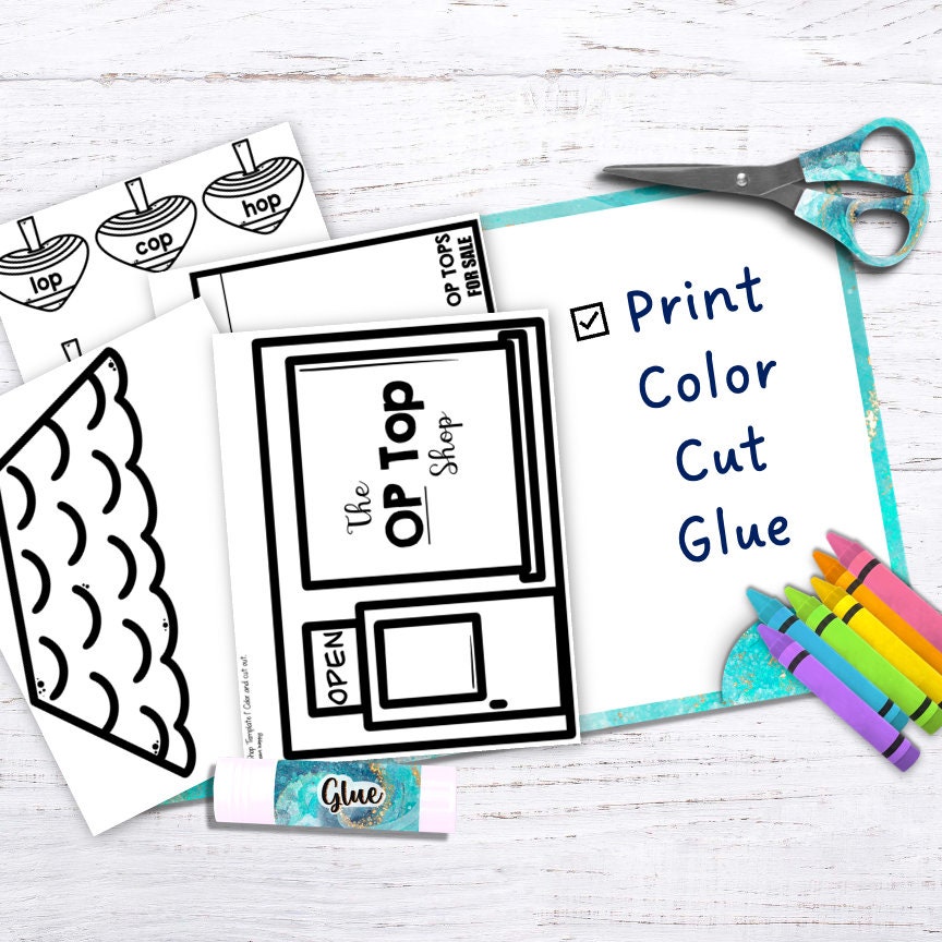 OP Top Shop,short O Craft,op Word Family Craft,printable Kids Craft ...
