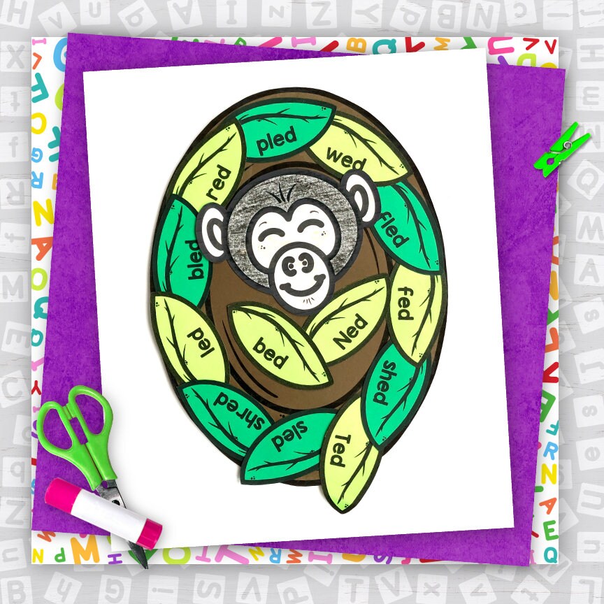 Ned's ED Bed,short E Craft,ed Word Family Craft, Printable Kids Craft ...