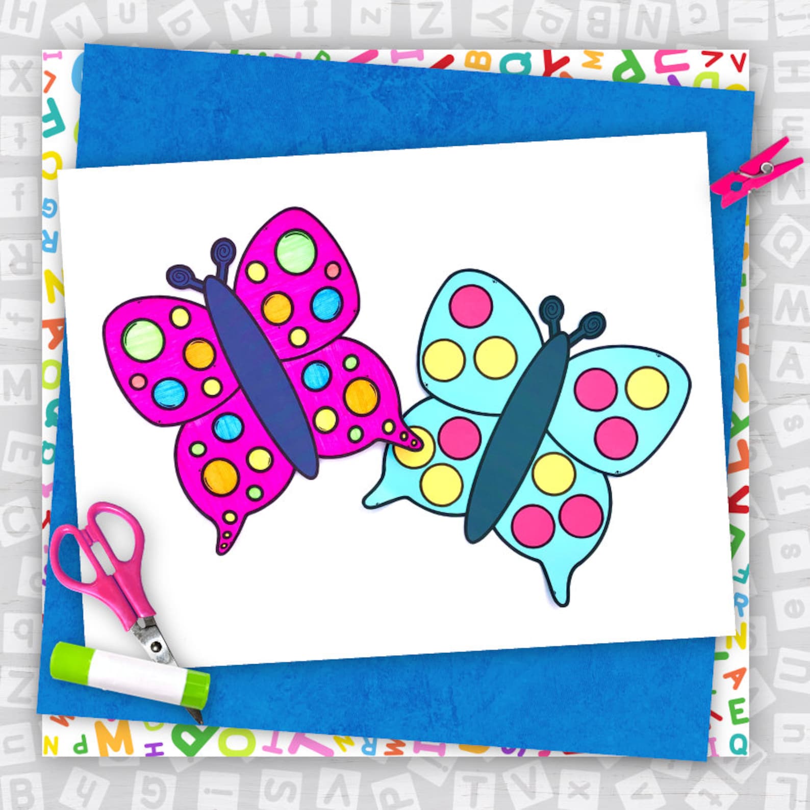 Printable Kids Butterfly Craft Template, Insect Craft, Spring Craft ...