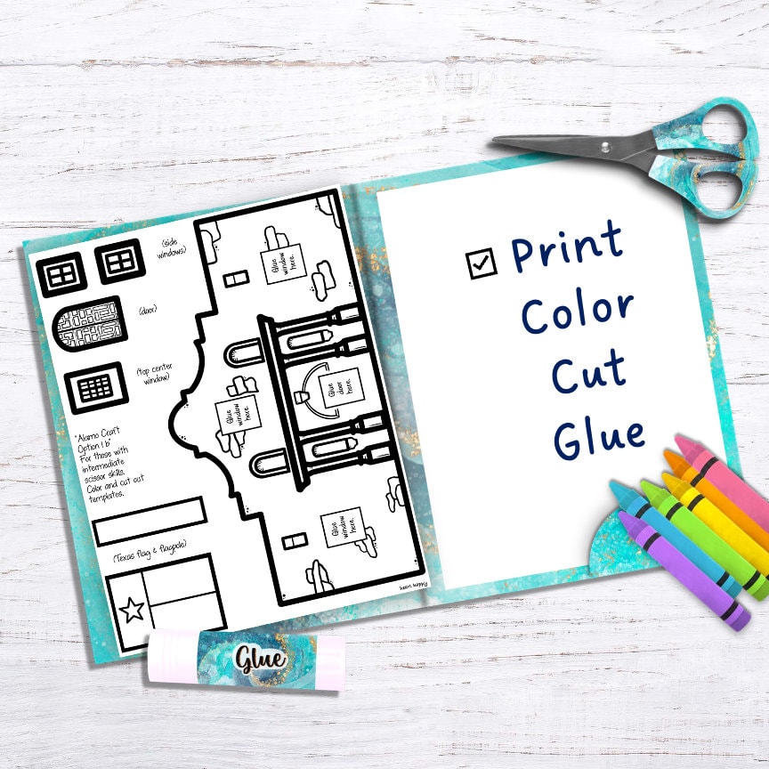 Alamo Craft, Kids Printable Craft Template, Texas History, 50 States,us ...