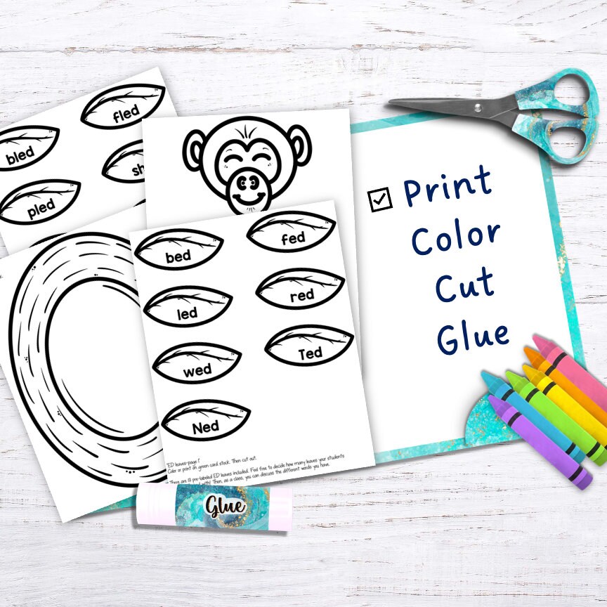 Ned's ED Bed,short E Craft,ed Word Family Craft, Printable Kids Craft ...