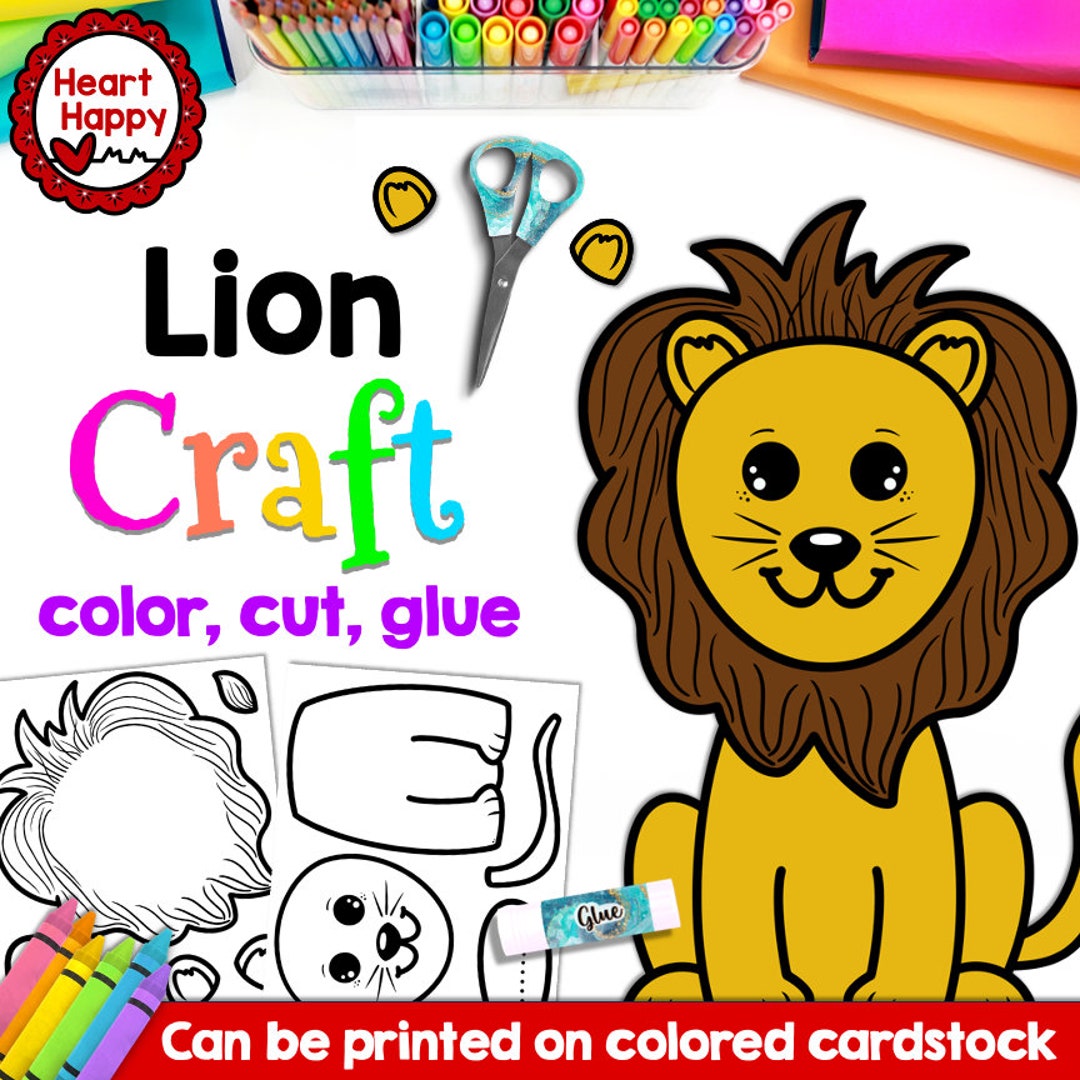 Lion Craft, Kids Printable Craft Template, Zoo Animal Craft, Letter L ...