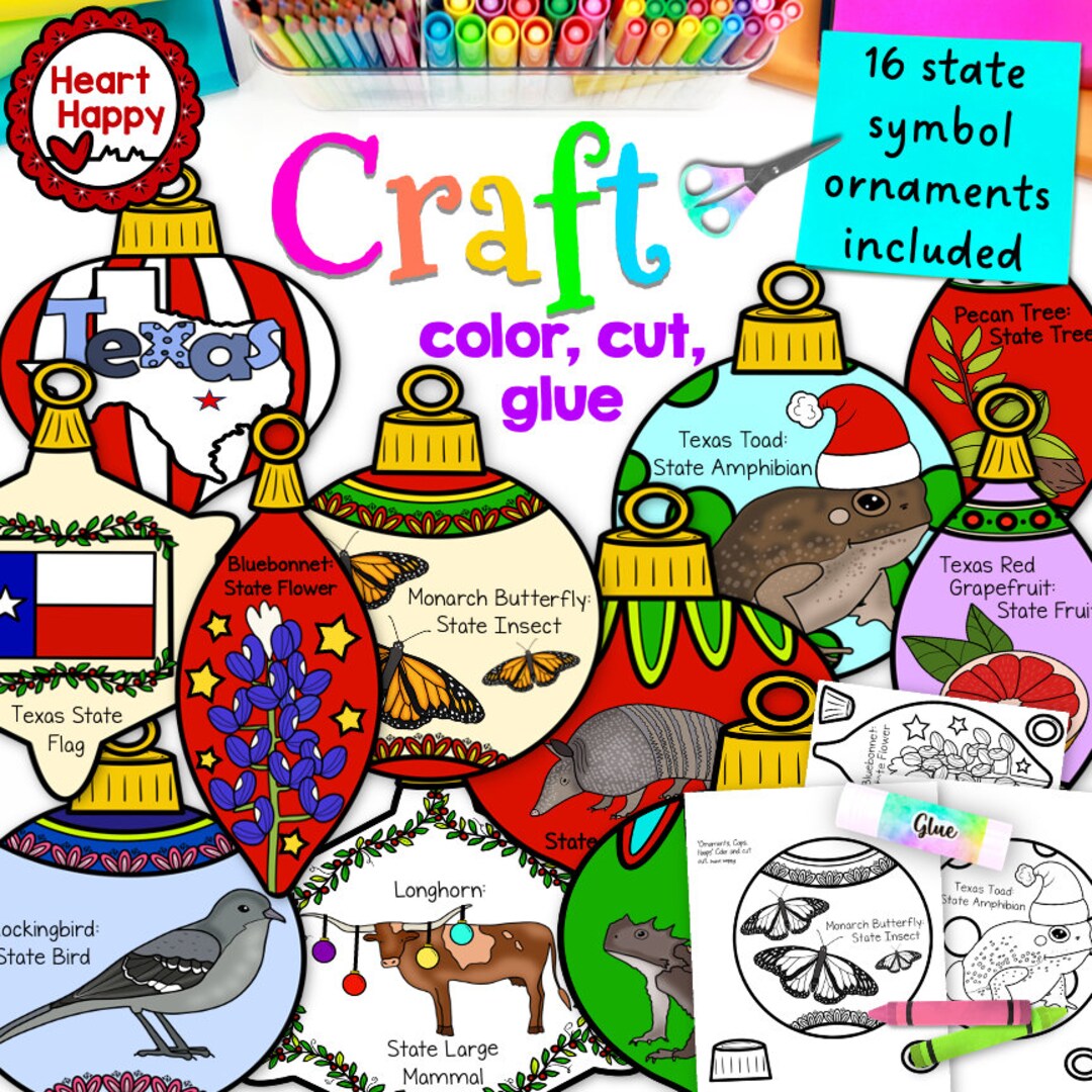 Texas Themed Christmas Ornament Crafts, Kids Printable Craft Templates ...