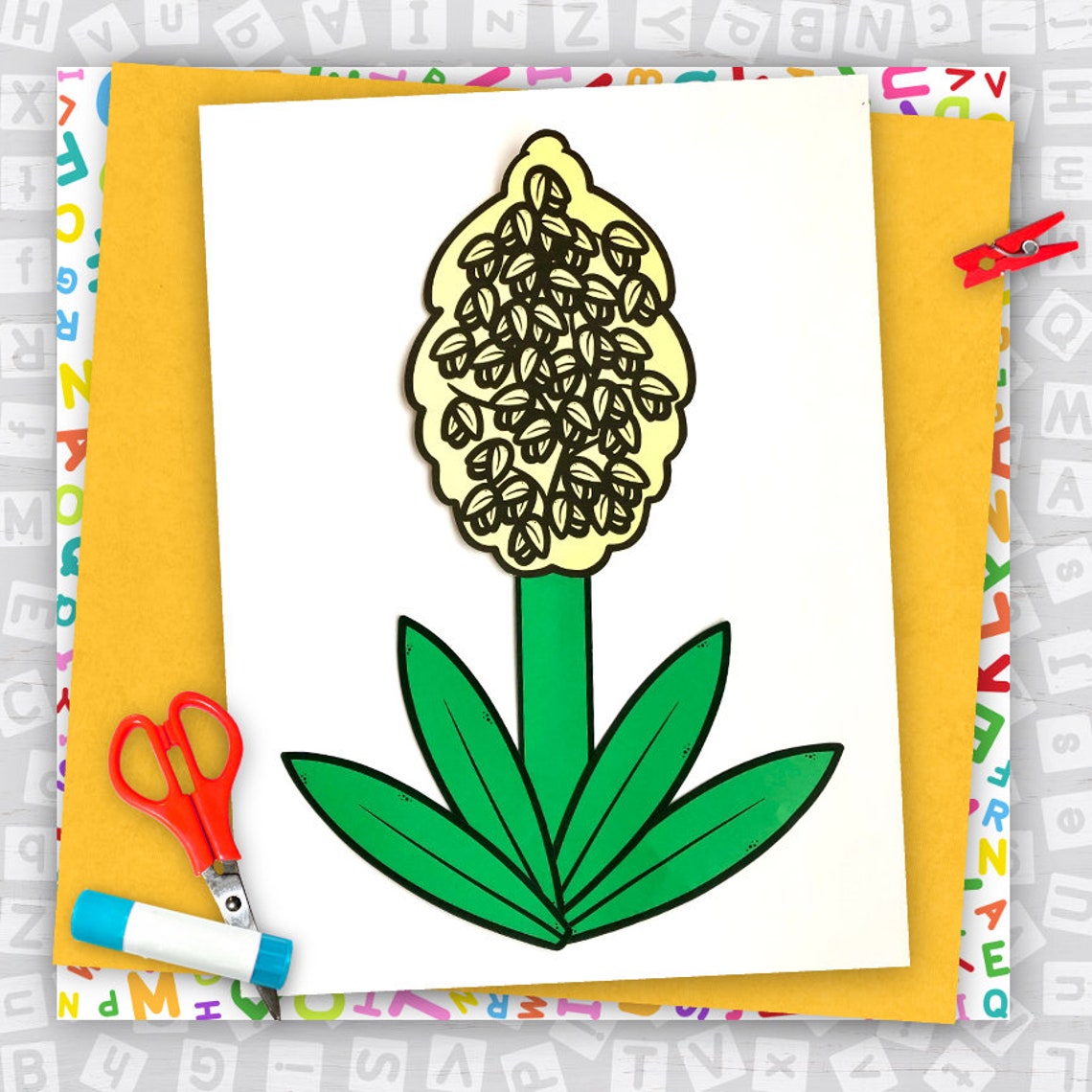 Yucca Craft, Kids Printable Craft Template, Flower Craft, State Symbols ...