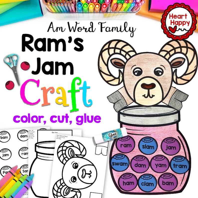 Rams Amberry Jam,short A Craft,am Word Family Craft,printable Kids ...