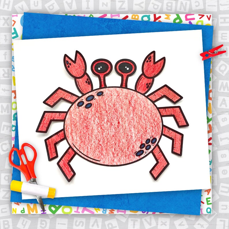 Printable Kids Crab Craft Template, Ocean Crafts, Homeschool, Teachers ...
