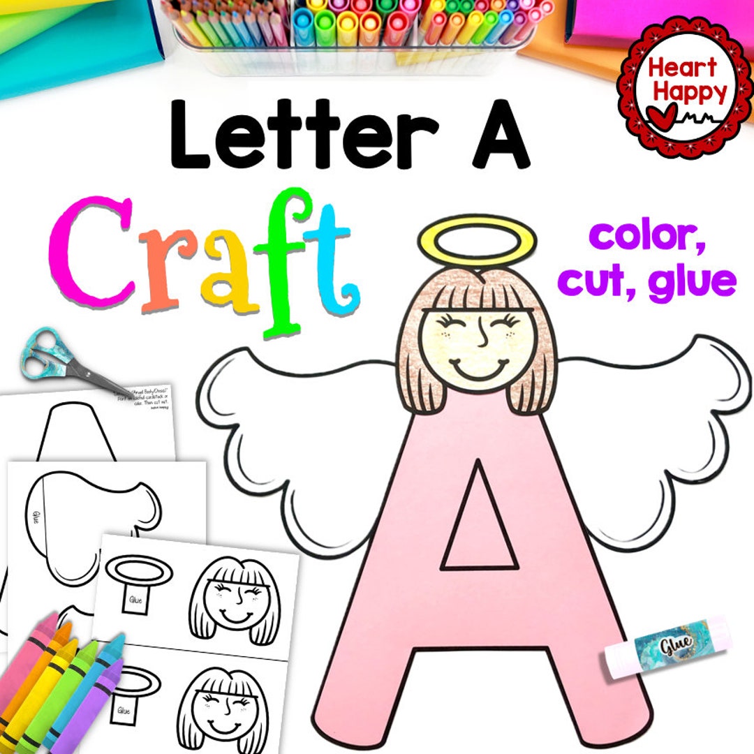 Letter A Craft, Printable Kids Craft Template, Alphabet Craft,angel ...