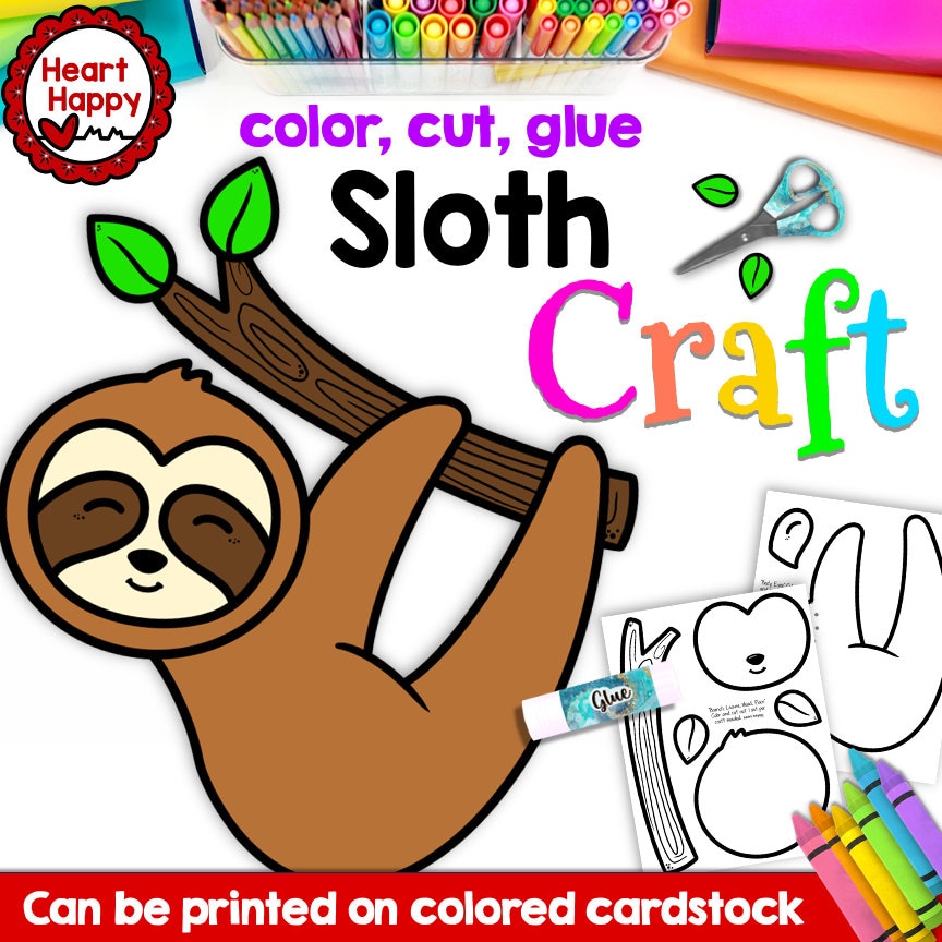 Sloth Craft, Kids Printable Craft Template, Zoo Animal Craft, Letter S ...