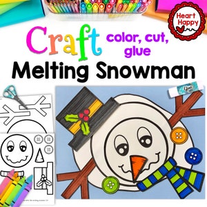 Snowman Kids Printable Craft Template, Winter Craft, Paper Crafts ...