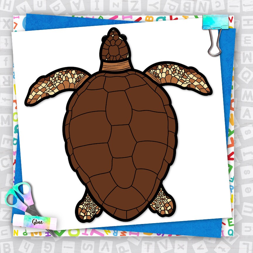 Loggerhead Sea Turtle Craft, Kids Printable Craft Template, Ocean ...