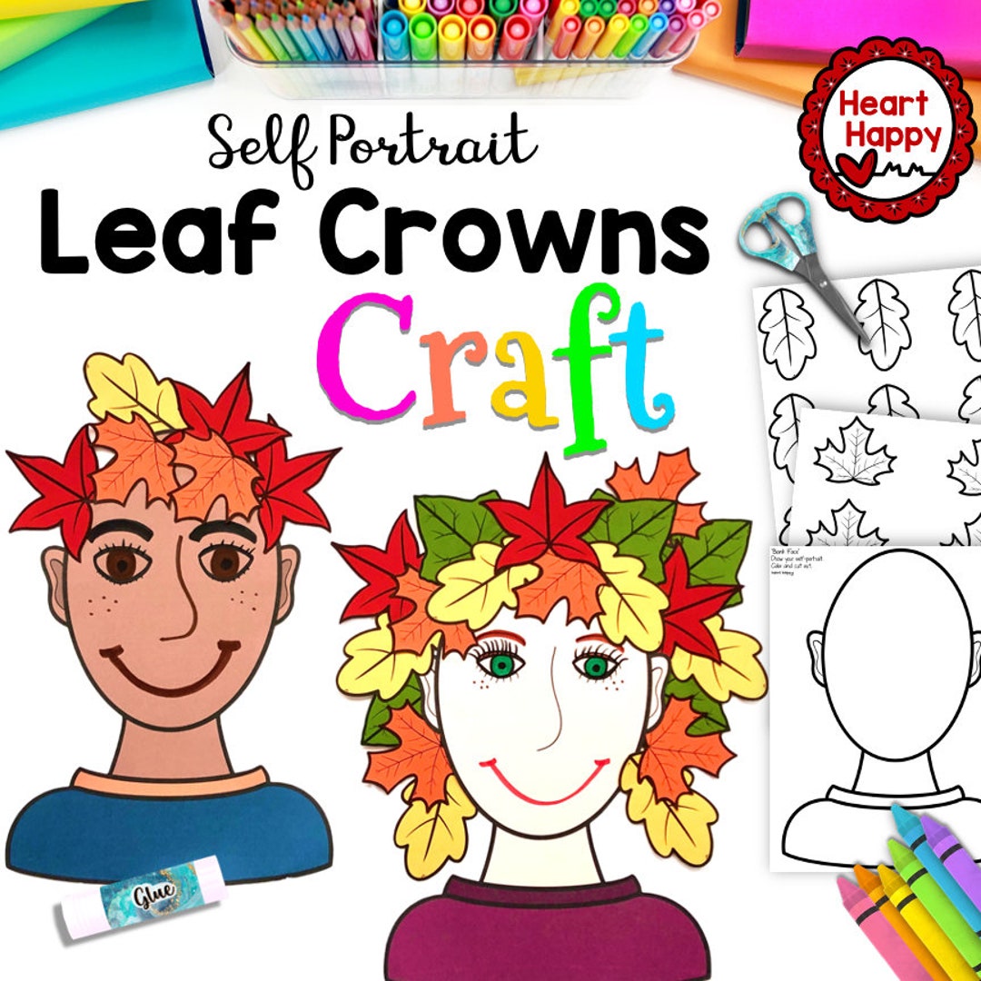 Fall Self Portrait Leaf Crown Kids Printable Craft Template ...