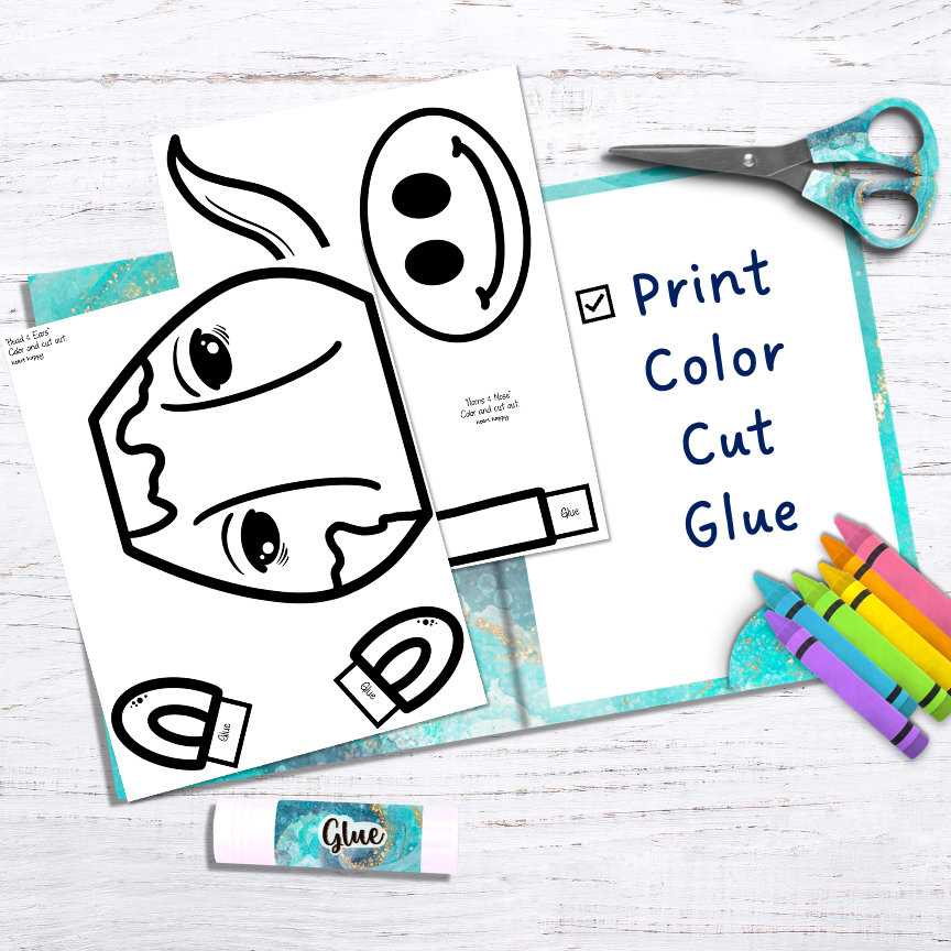 Texas Longhorn Craft, Kids Printable Craft Template, Animal Craft ...