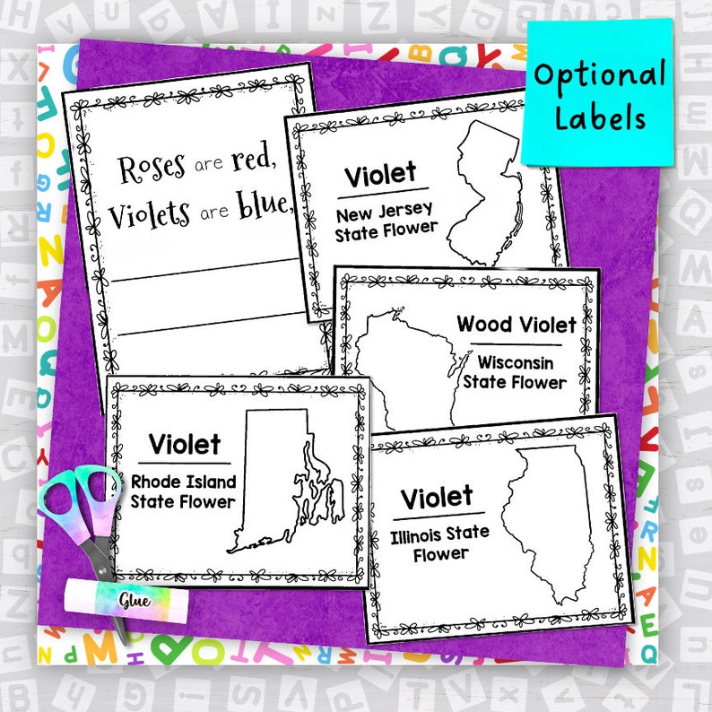 Violets Craft, Kids Printable Craft Template, Flower Craft, Spring ...
