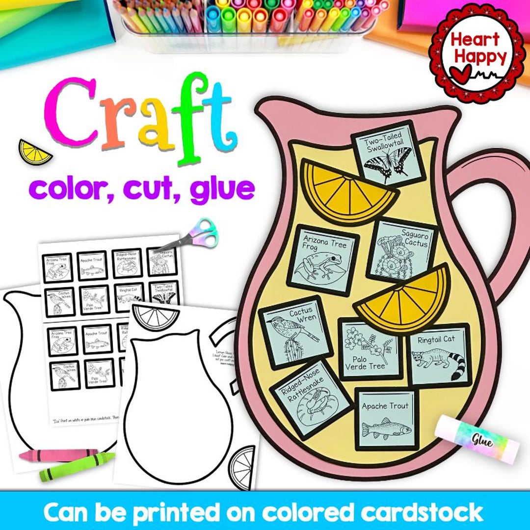 Arizona State Symbols, Kids Printable Craft Template, Lemonade ...