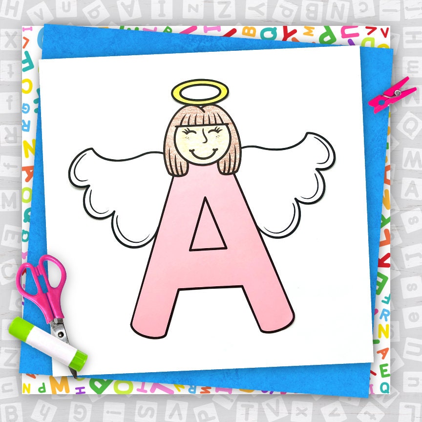Letter A Craft, Printable Kids Craft Template, Alphabet Craft,angel ...