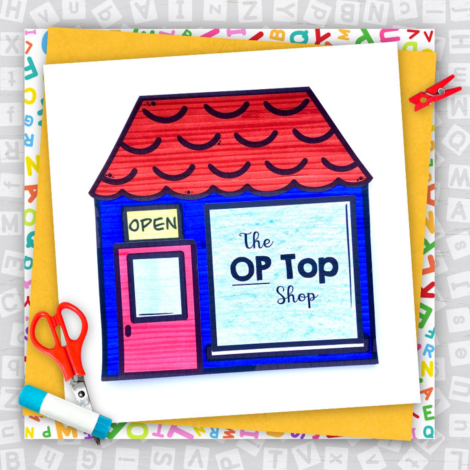 OP Top Shop,short O Craft,op Word Family Craft,printable Kids Craft ...