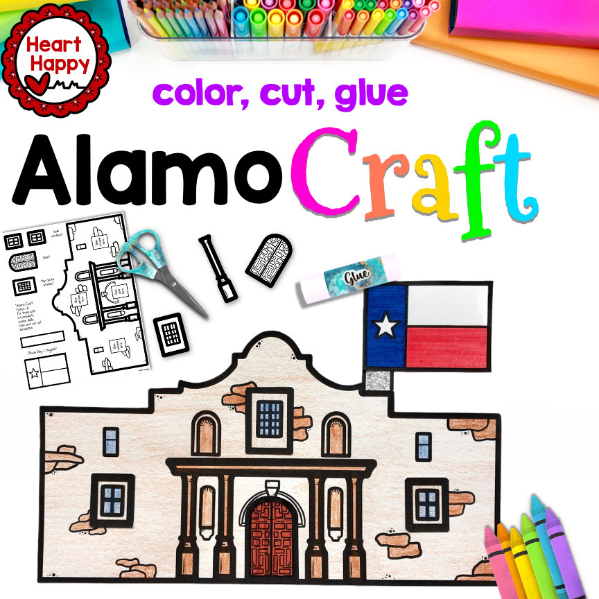 Alamo Craft, Kids Printable Craft Template, Texas History, 50 States,us ...