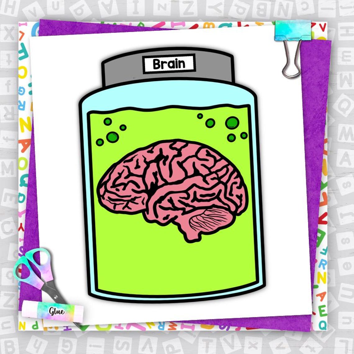 Halloween Brain Kids Printable Craft Template, Human Anatomy, Fall ...