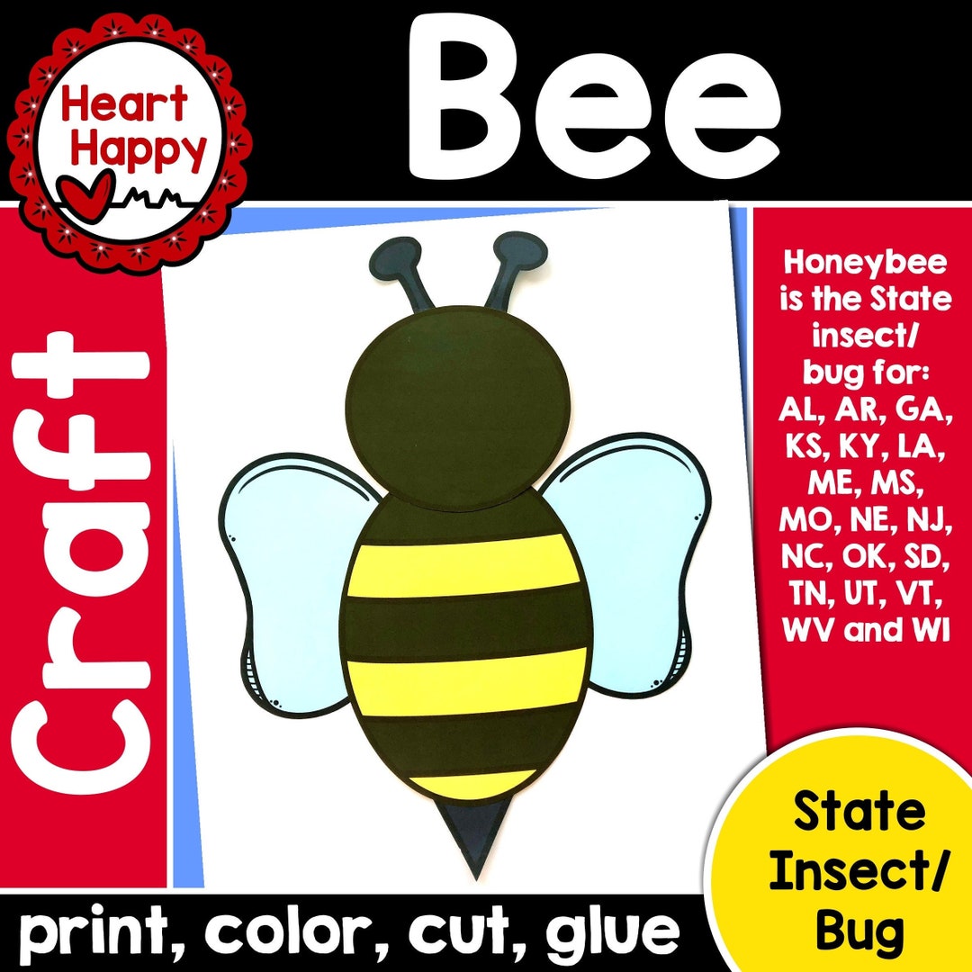 Printable Kids Bee Craft Template Bug Craft Insect Craft - Etsy