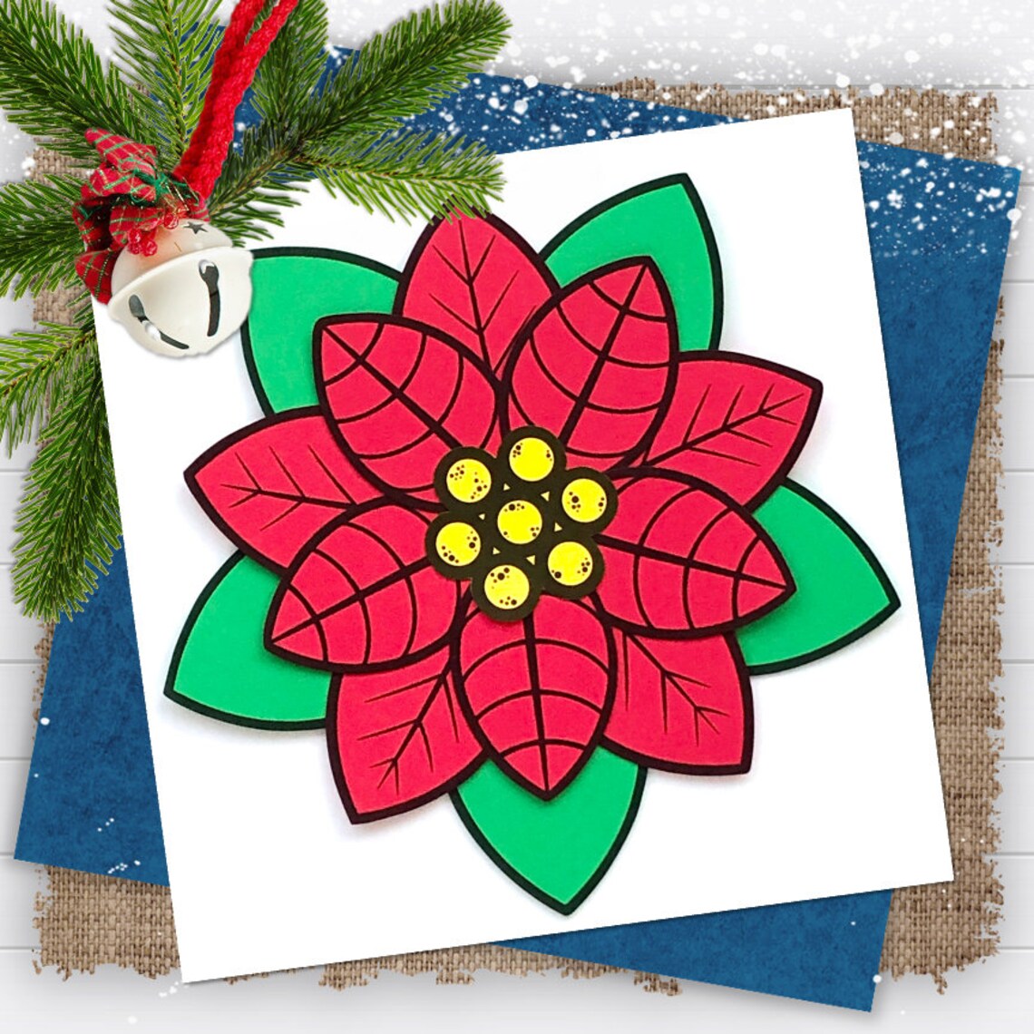Poinsettia Kids Printable Craft Template Winter Craft - Etsy