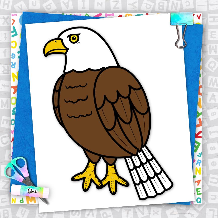Eagle Craft, Kids Printable Craft Template, US National Symbols, Letter ...