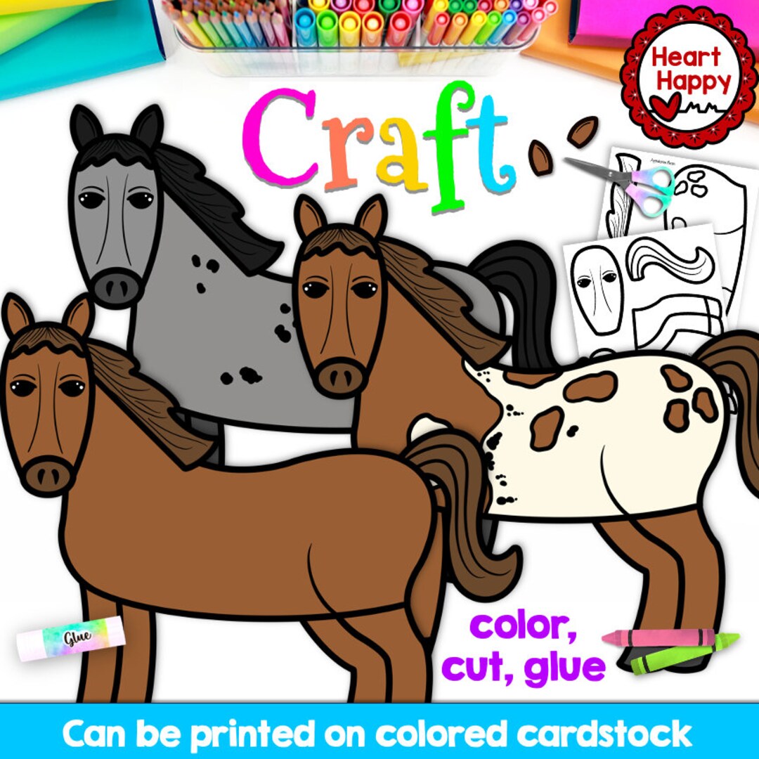 Horse Craft, Kids Printable Craft Template, Farm Animals, Letter H ...