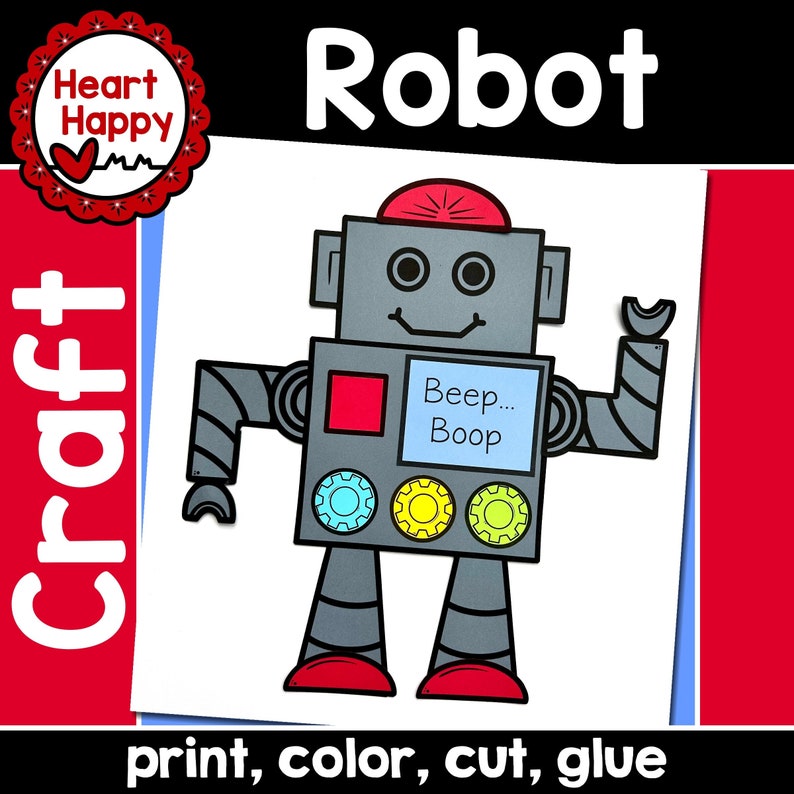 Robot Kids Printable Craft Template Letter R Craft Paper - Etsy