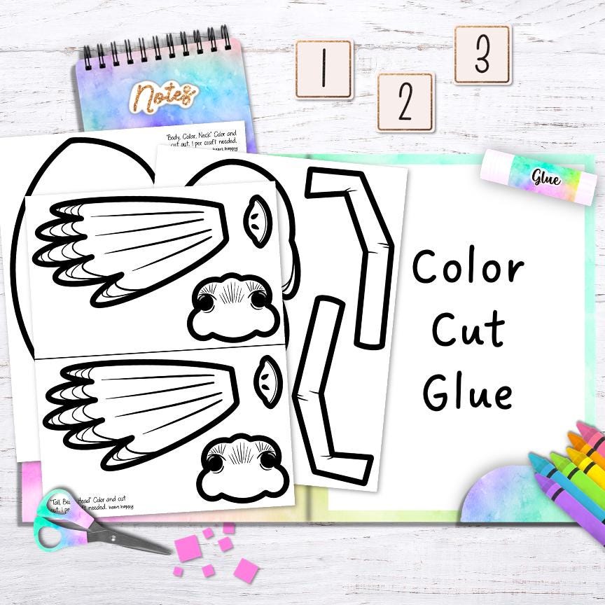 Ostrich Craft, Kids Printable Craft Template, Letter O, Science ...