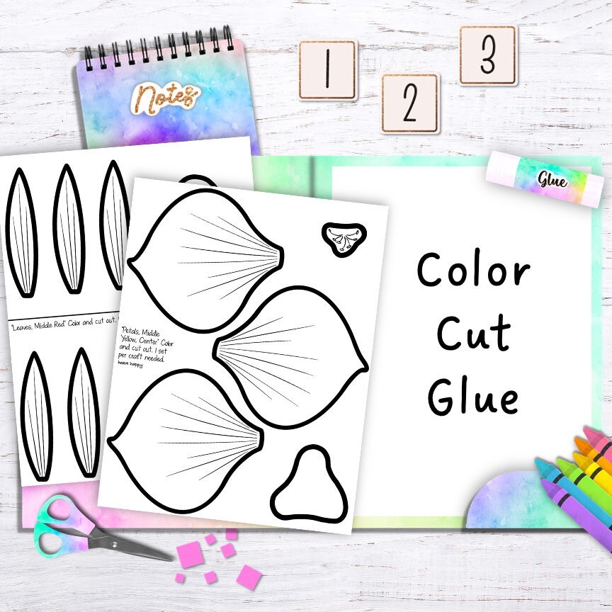 Sego Lily Flower Craft, Kids Printable Craft Template, Spring, Utah ...