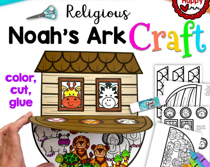Noah's Ark Printable Craft, Printable Noah's Ark Coloring, Animals Two ...
