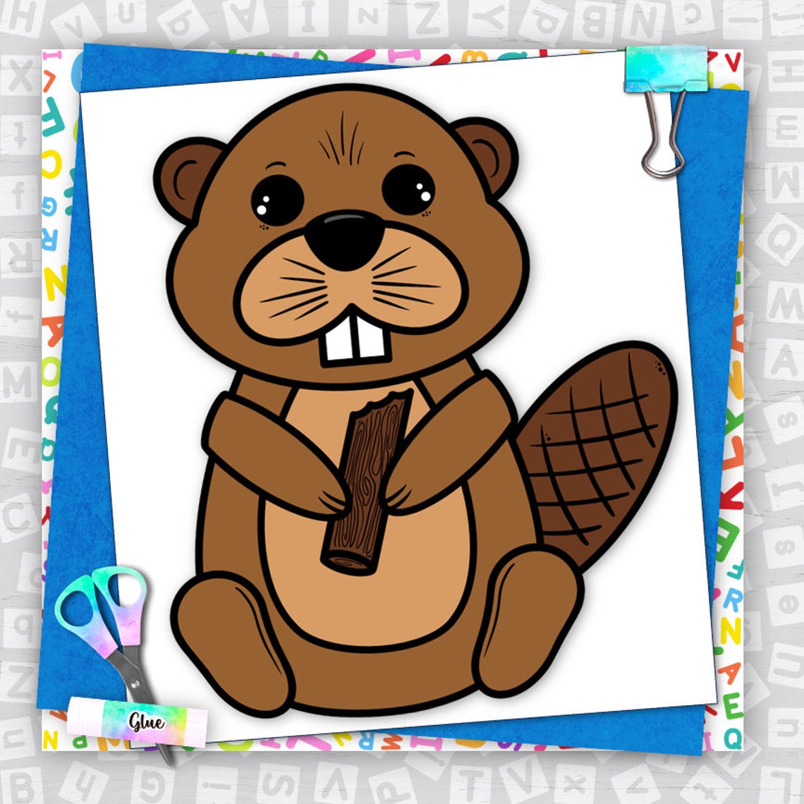 Beaver Craft, Kids Printable Craft Template, Wetland Animal, Oregon ...