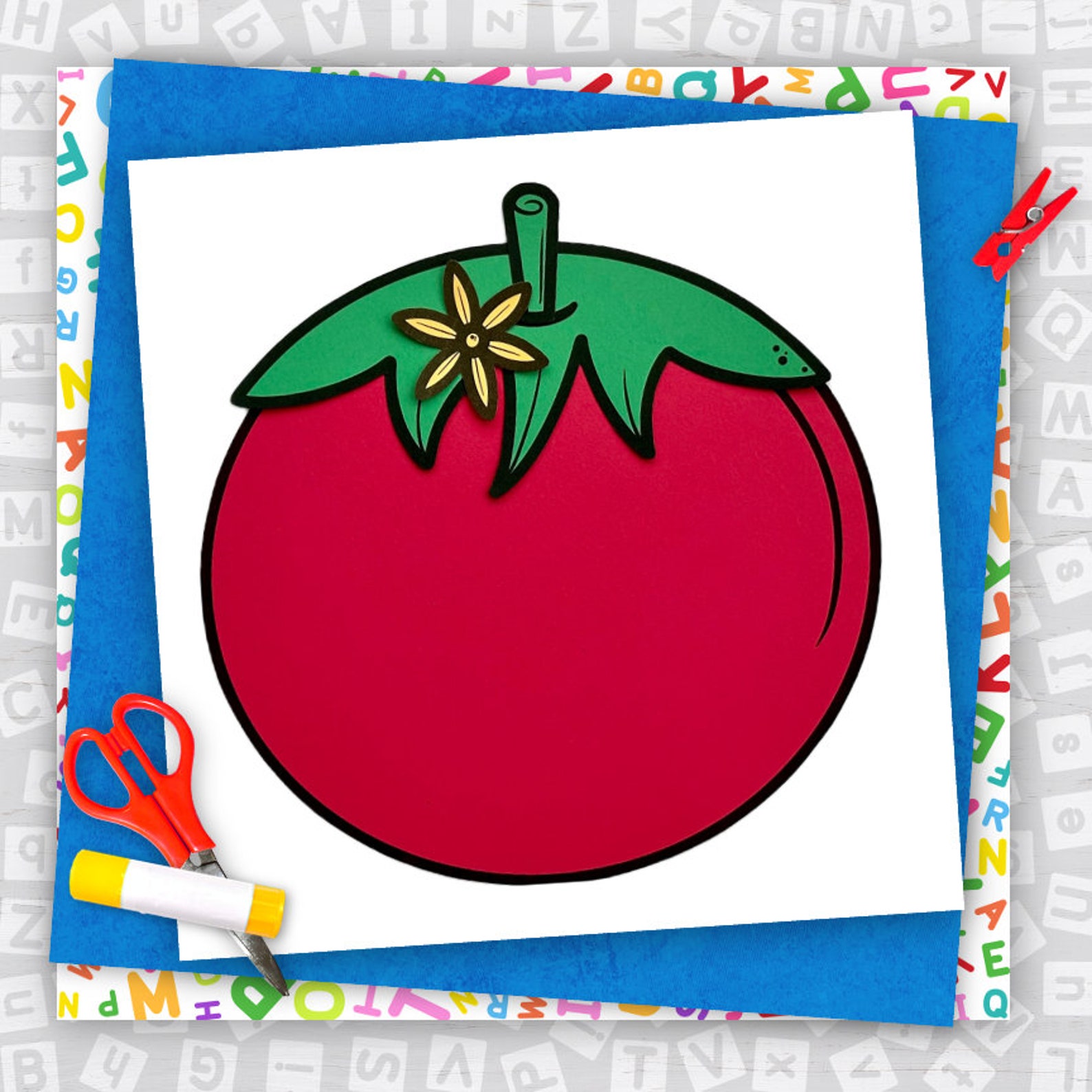 Tomato Craft, Kids Printable Craft Template, Vegetable Craft, Nutrition ...