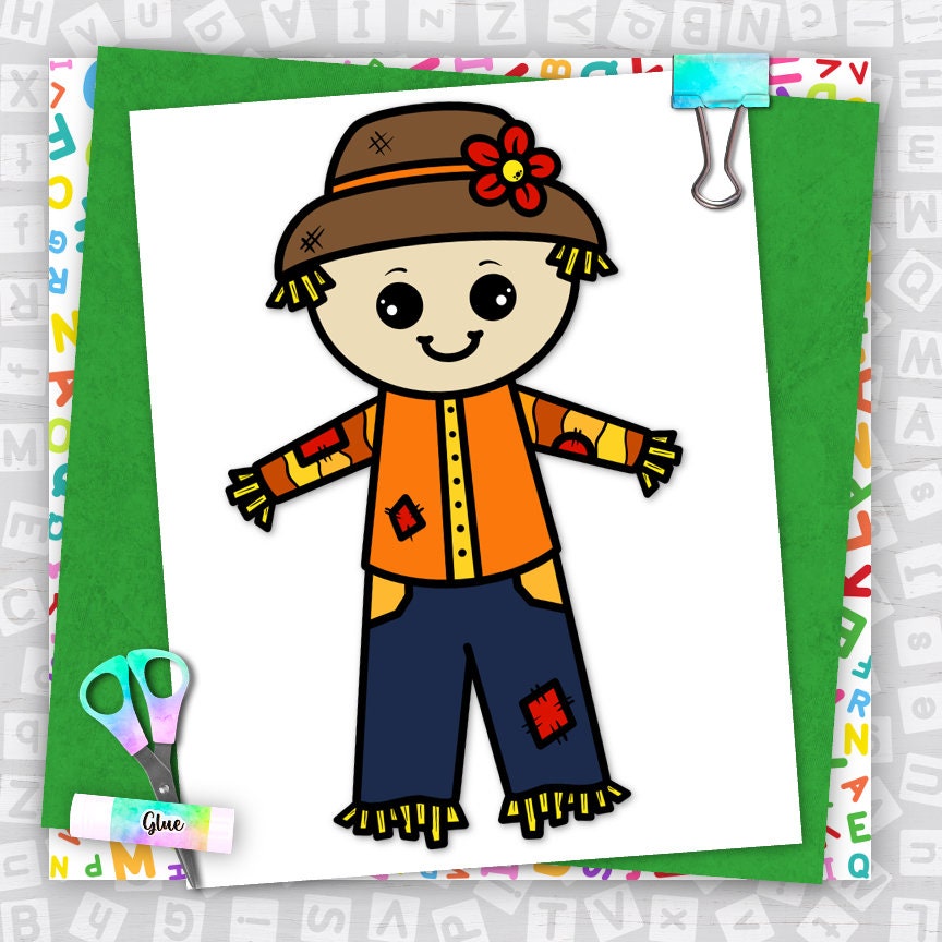 Fall Scarecrow Kids Printable Craft Template, Fall/autumn Craft ...