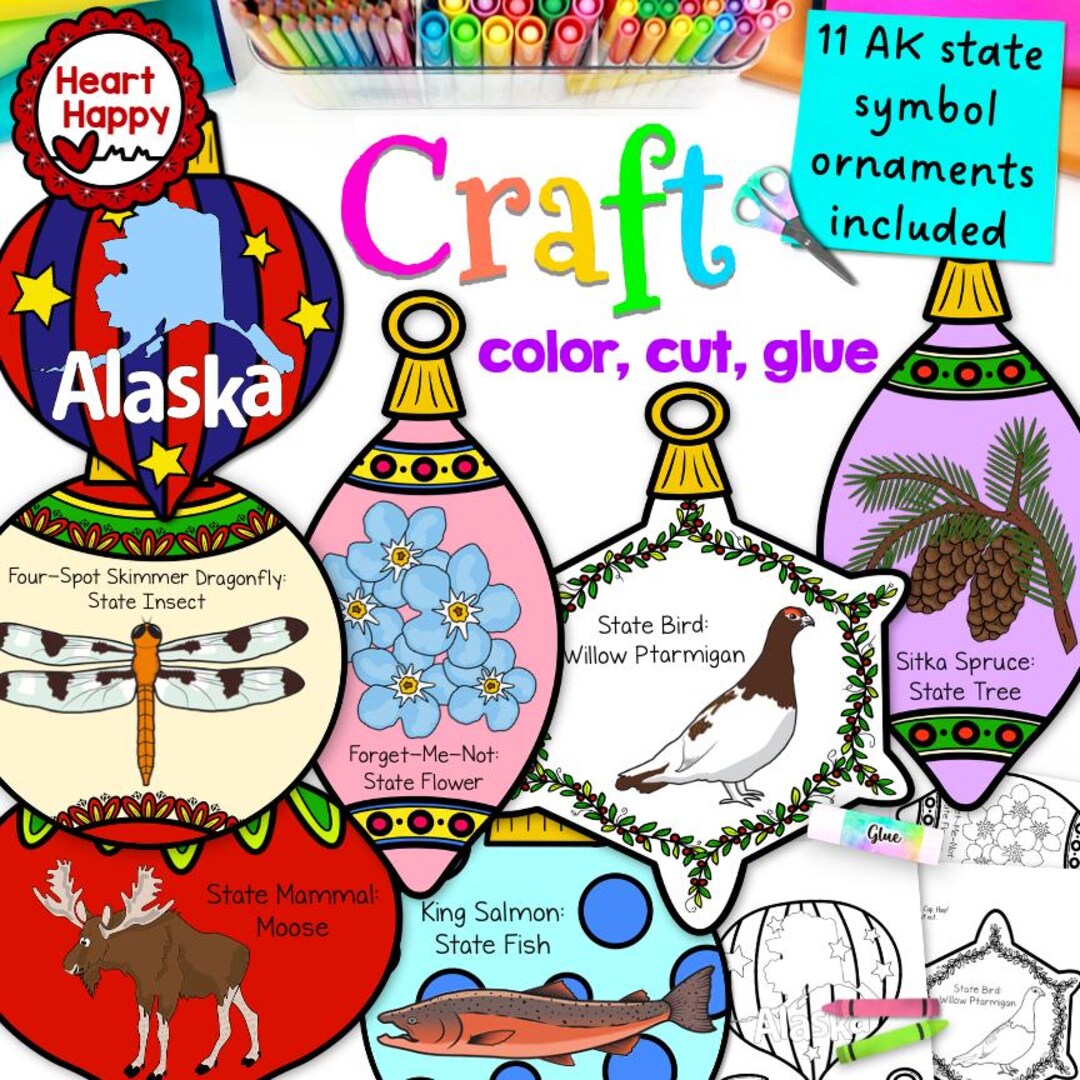 Alaska Themed Christmas Ornament Crafts, Kids Printable Craft Templates ...