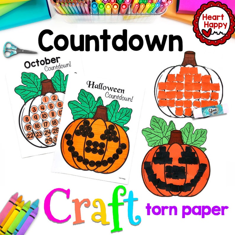Halloween Pumpkin Craft, Kids Printable Craft Template, Fall Craft ...