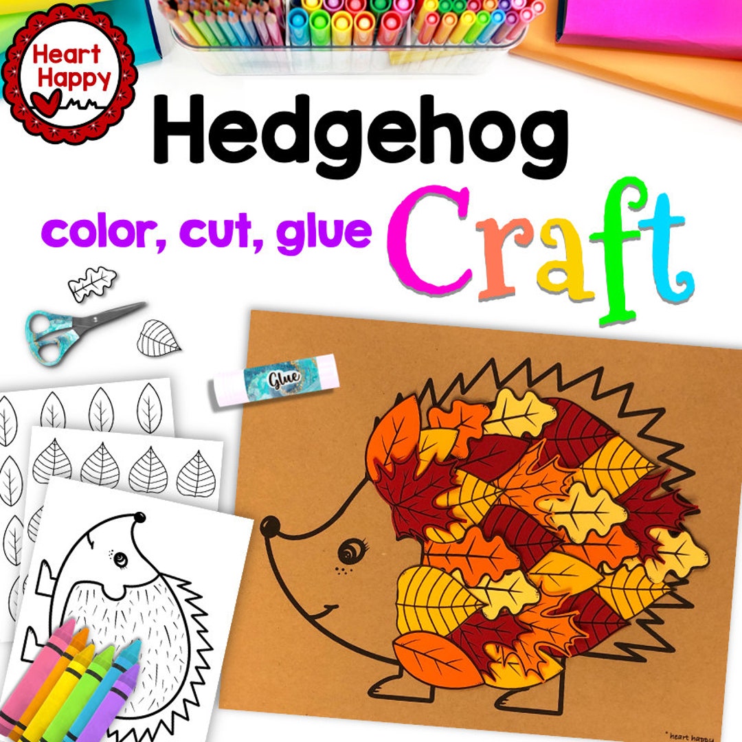 Hedgehog Kids Printable Craft Template, Kids Fall/autumn Craft ...