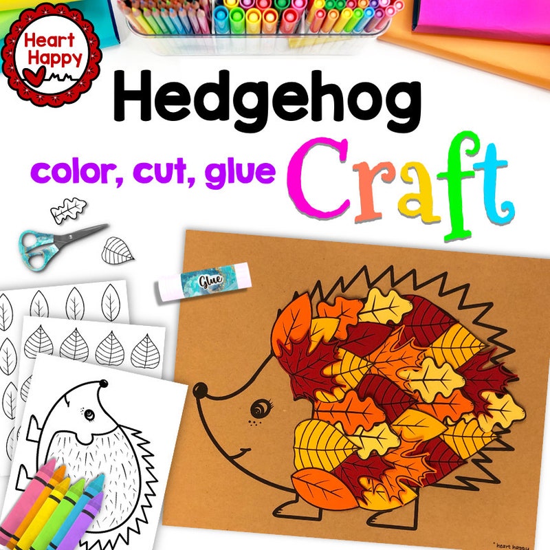 Leaf Hedgehog Printable - Etsy