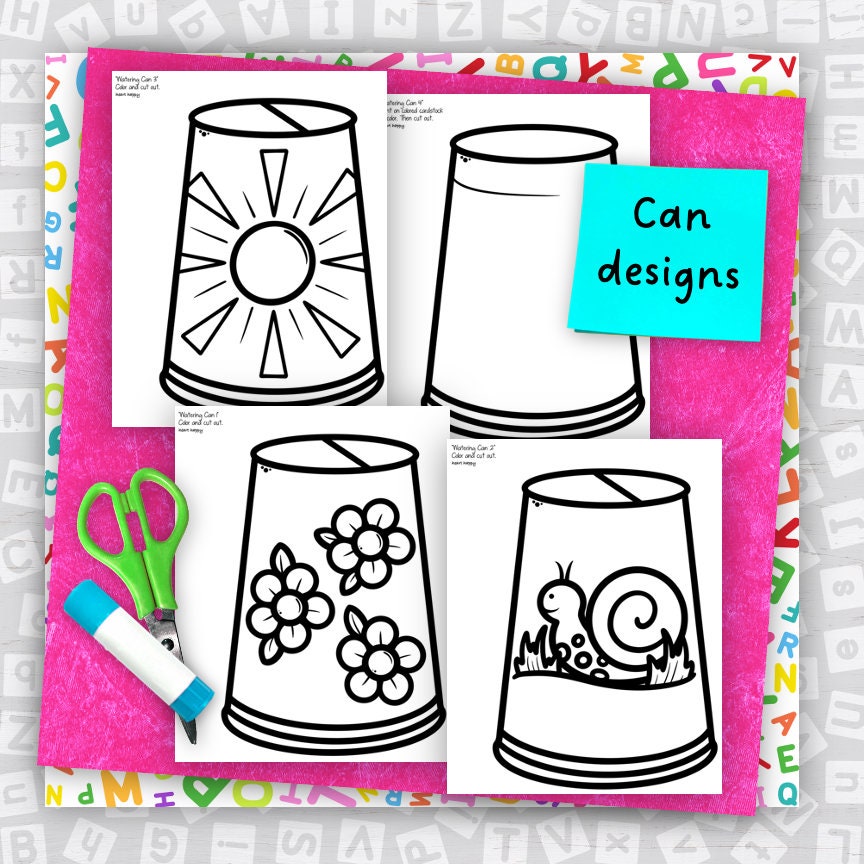 Spring Kids Printable Craft Template, Watering Can, Garden Crafts ...