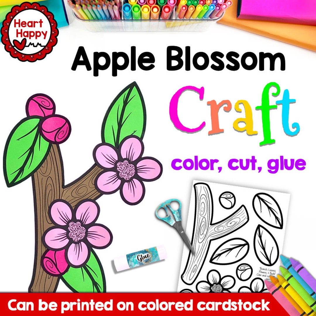 Printable Kids Apple Blossom Craft Template, Flower Craft, Spring Craft, Homeschool, Teachers ...