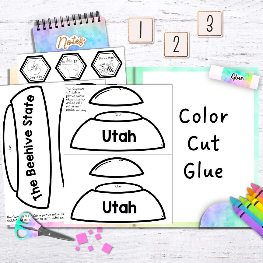 Utah State Symbols Craft, Kids Printable Craft Template, 50 States ...