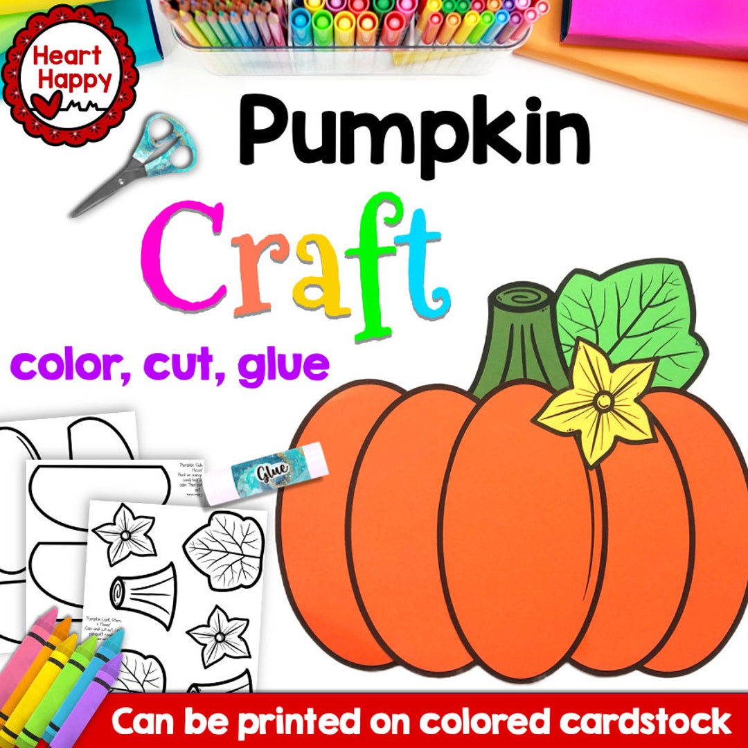 Pumpkin Kids Printable Craft Template, Kids Fall/autumn Craft ...