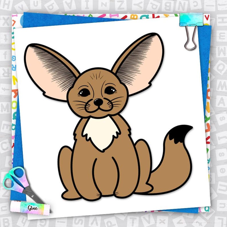Fennec Fox Craft, Kids Printable Craft Template, Desert Animals, Letter ...