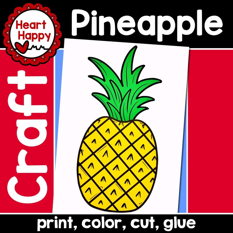 Pineapple Craft Kids Printable Craft Template Fruit Craft - Etsy