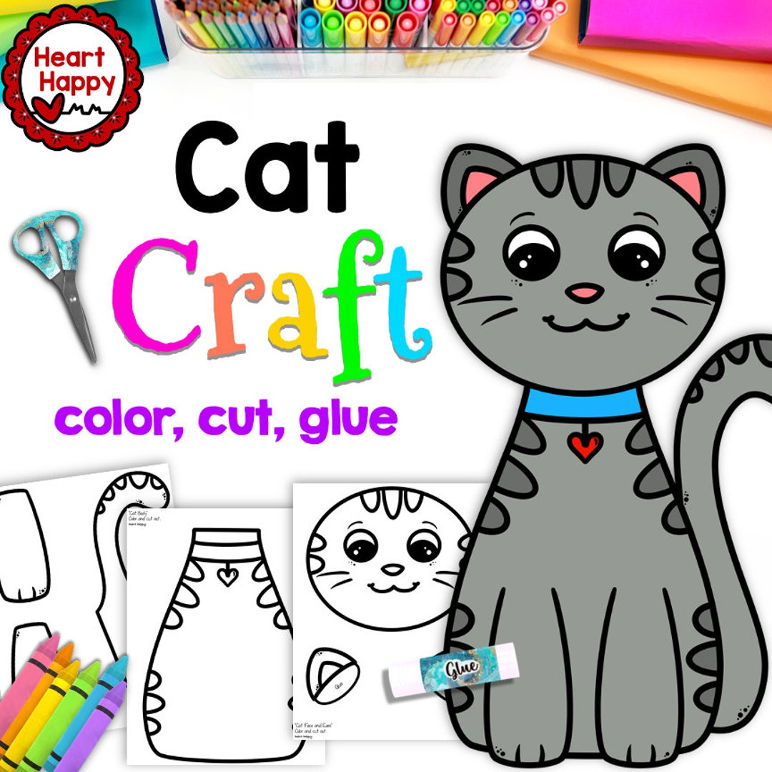 Printable Kids Cat Craft Template, Homeschool, Teachers Resources ...
