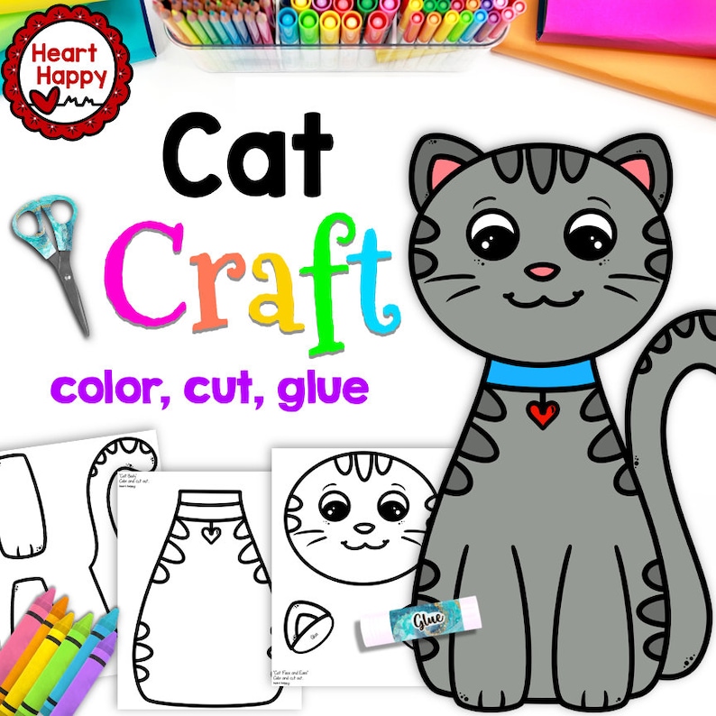 Printable Kids Cat Craft Template, Homeschool, Teachers Resources ...