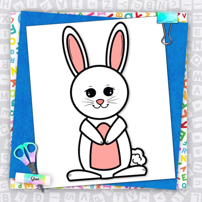 Bunny Rabbit Craft, Kids Printable Craft Template, Spring, Letter R ...