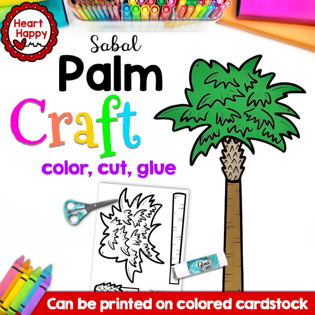 Sabal Palm Tree Craft|kids Printable Craft Template|summer Craft|beach ...