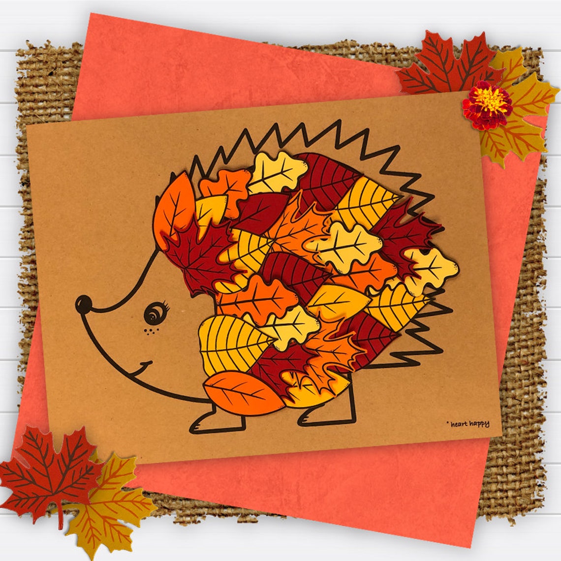 Hedgehog Kids Printable Craft Template, Kids Fall/autumn Craft ...